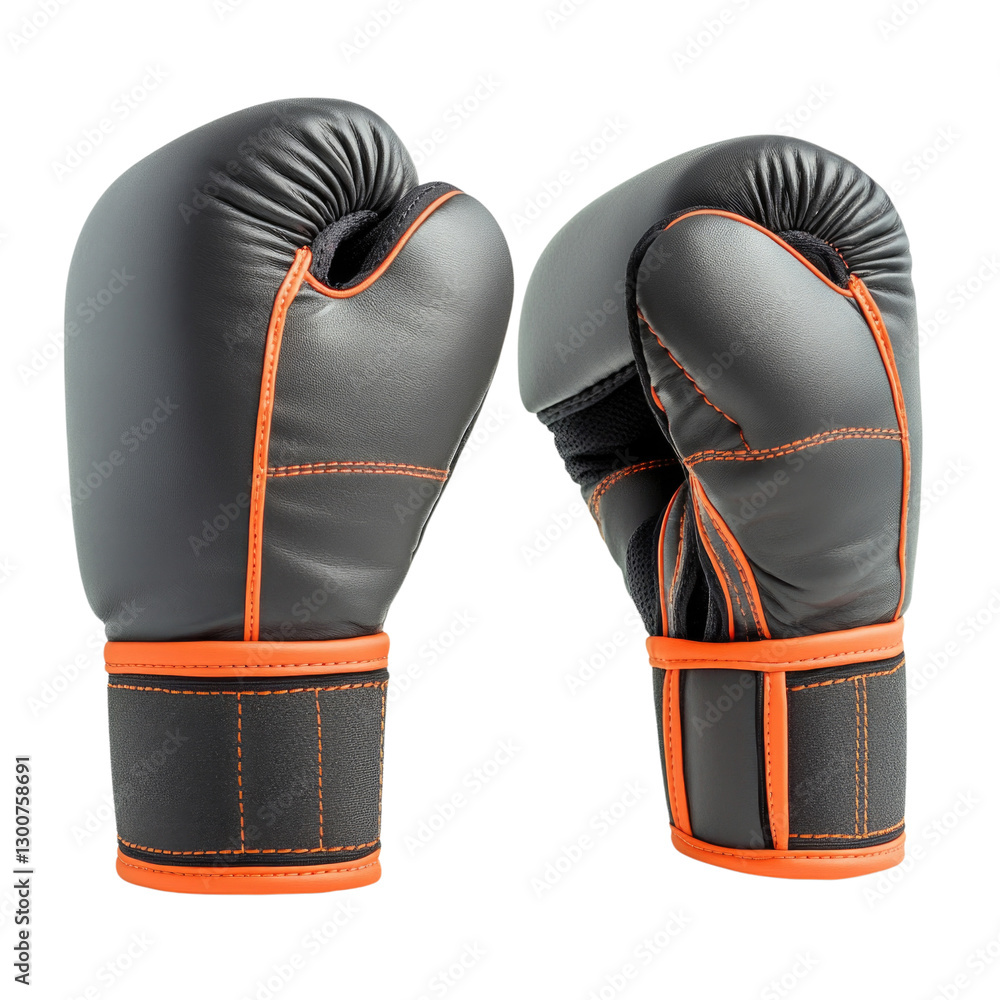 Boxing gloves in black and orange color combination isolated on ...