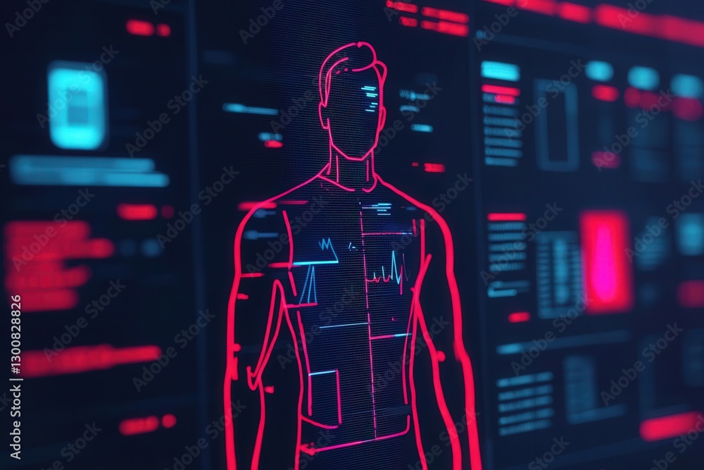 Calories Deficit Weight Control Concept, Digital avatar showing weight ...