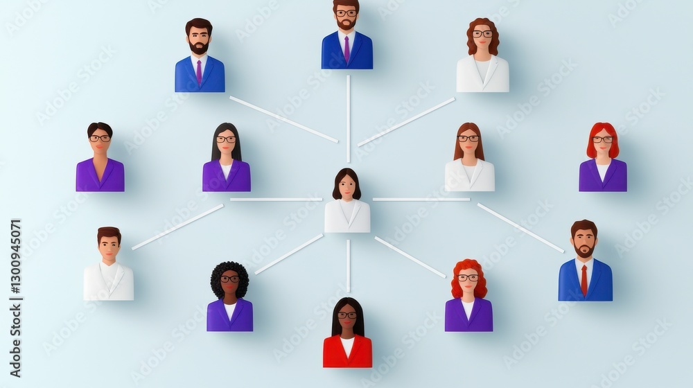 Organization chart infographics concept. Isometric Organization Chart ...