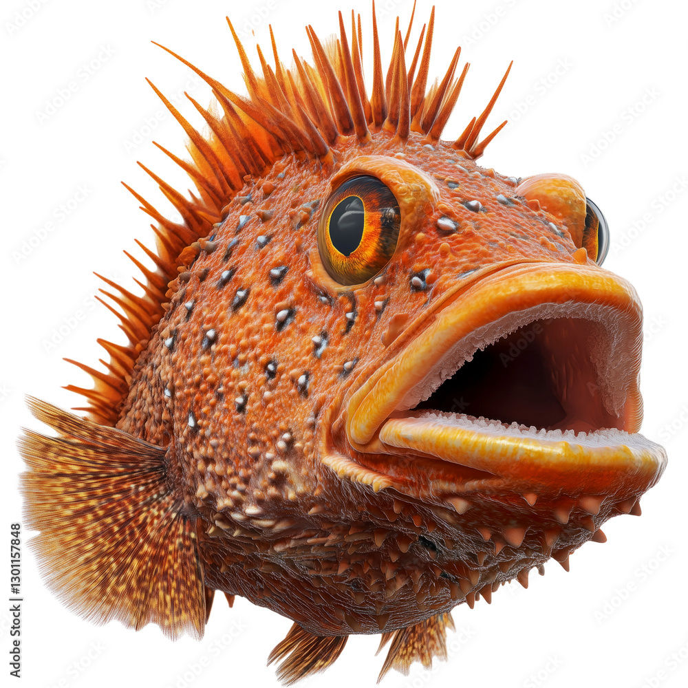 Vibrant fish portrait on a transparent background underwater scene high ...