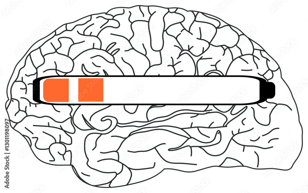 The sticker image shows a black and white illustration of a brain with ...