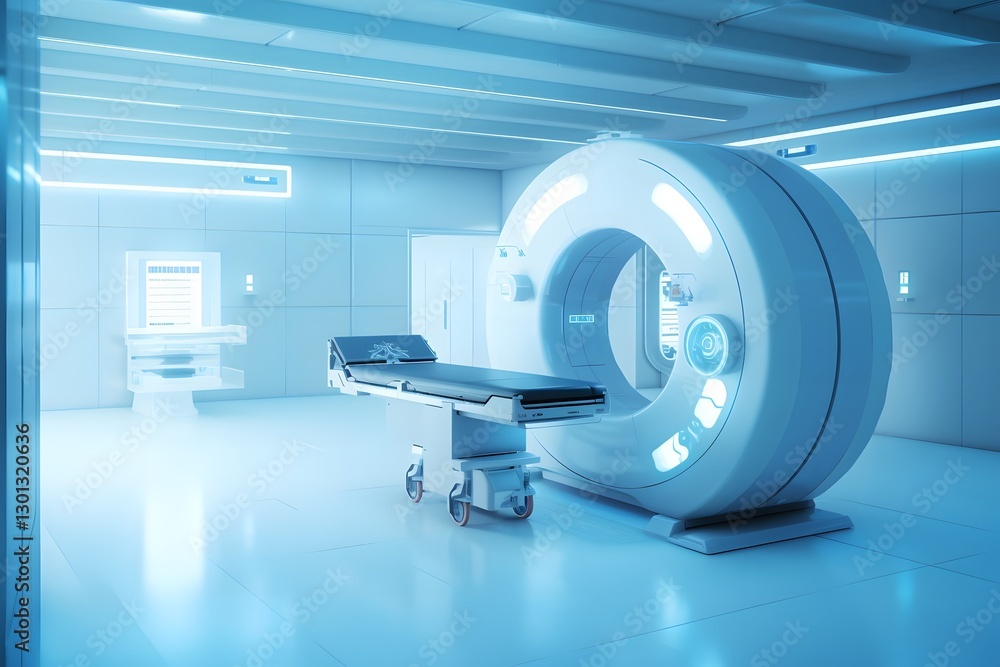 Ilustración de Stock Interior of a modern hospital with MRI. Medical ...