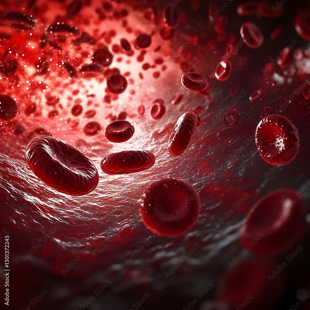 Blood cell red 3d background vein flow platelet wave cancer medicine ...