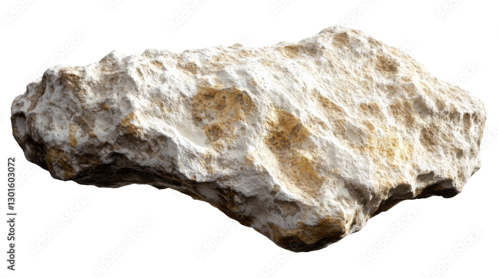 Limestone rock floating on transparent background, geology specimen ...