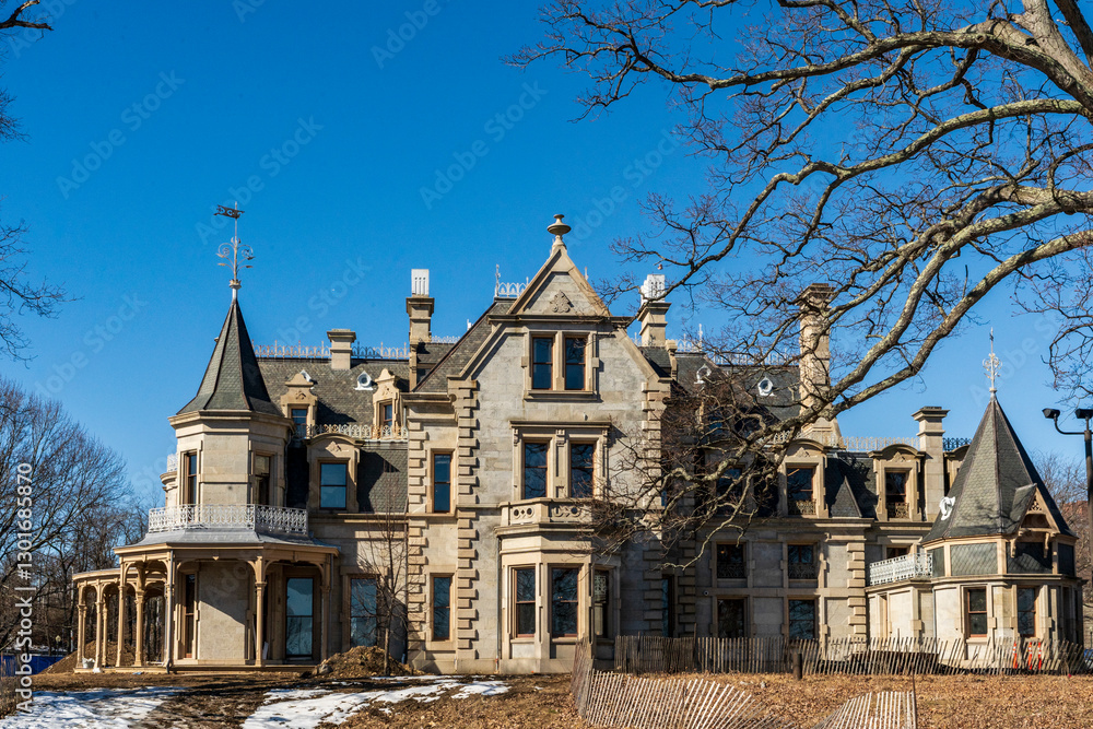 Norwalk, CT - US - Feb 22, 2025 The Lockwood-Mathews Mansion Museum in ...