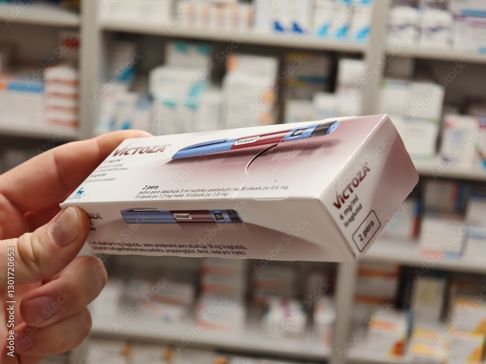 Prague,Czech republic-March 2 2025: VICTOZA medication with Liraglutide ...