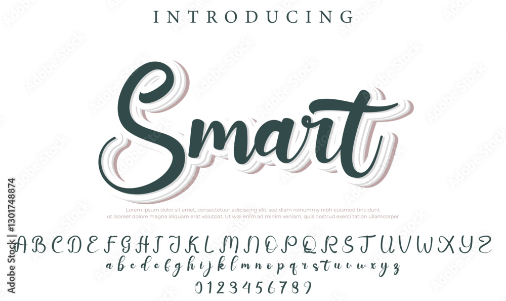 Smart Font Stylish brush painted an uppercase vector letters, alphabet ...