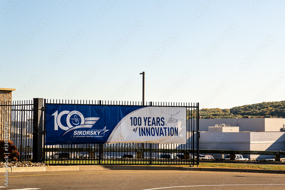 Stratford, Connecticut - Oct. 17, 2024: Signage at Gate 1 for Sikorsky ...