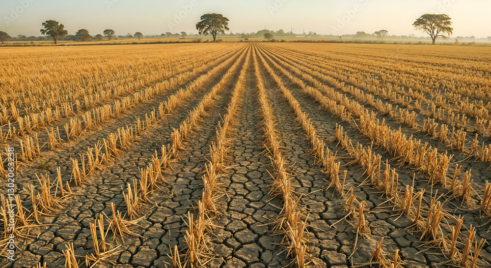 Devastated Farmland with Deep Soil Fractures, Global Warming Impact ...