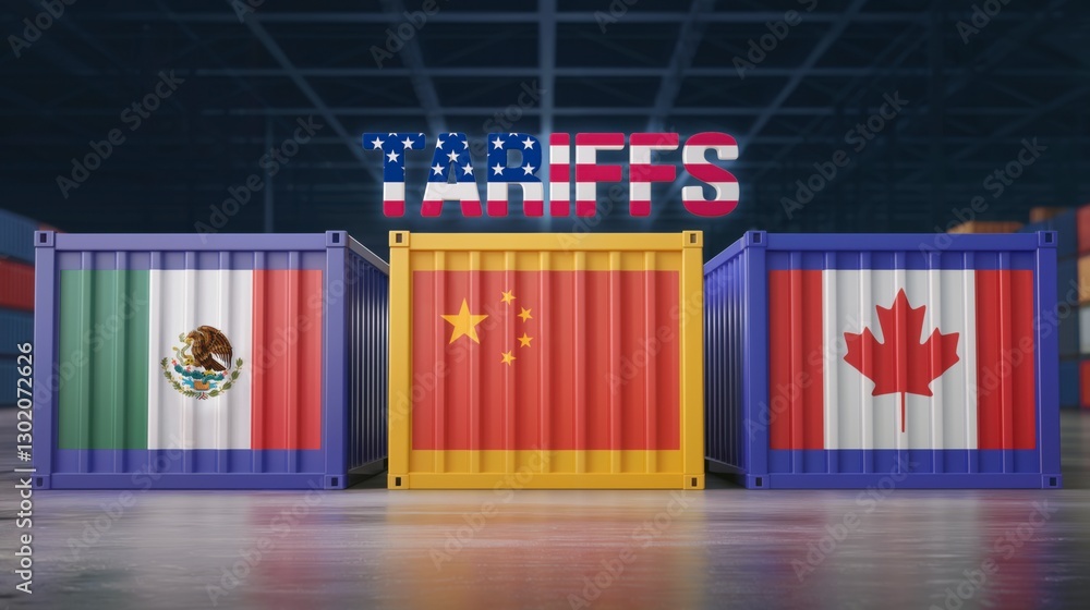 US Imposes Tariffs from China, Canada, Mexico. Geopolitical Trade ...