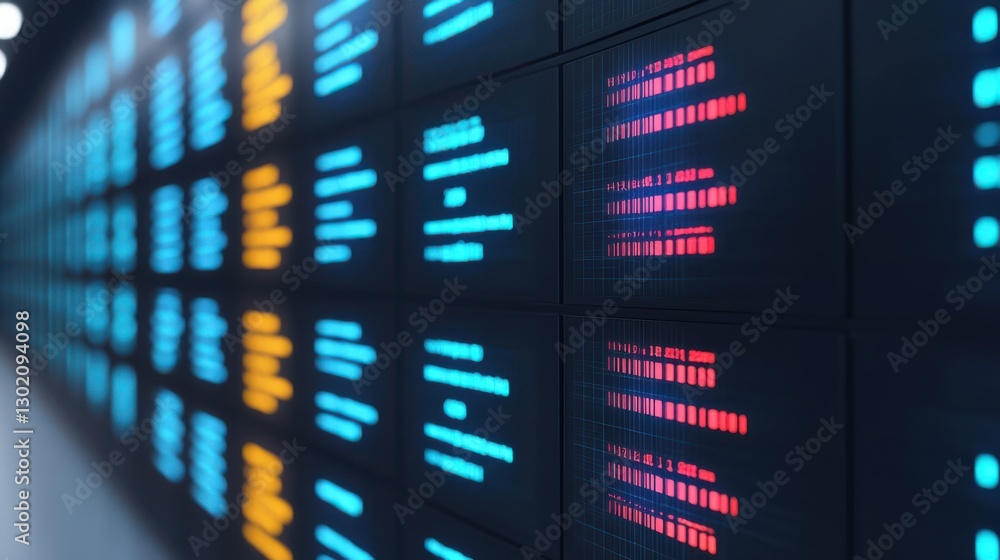 ETL concept. Abstract Digital Dashboard with Clocks and Data ...