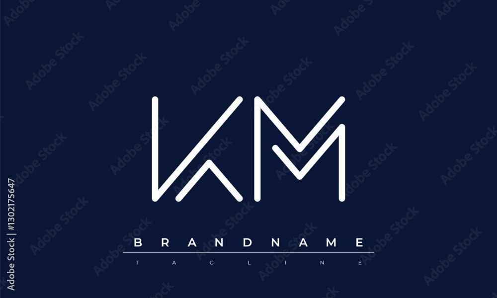 K, M logo design. KM creative Monogram Logo. This logo design is the ...
