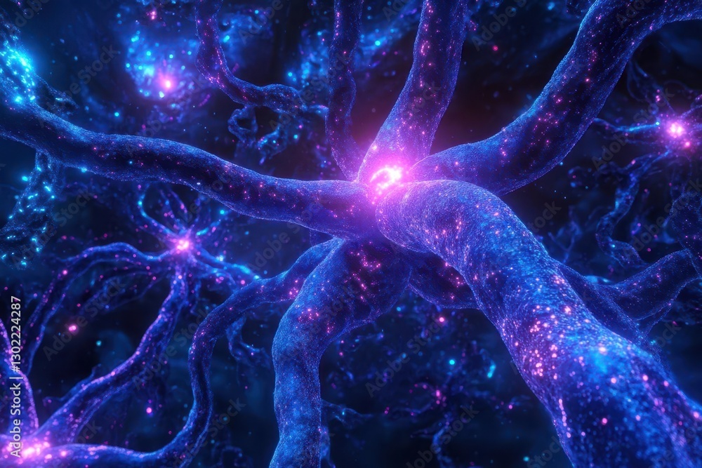 futuristic digital neural network visualization with luminous azure ...