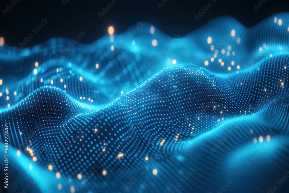 futuristic digital neural network visualization with luminous azure ...