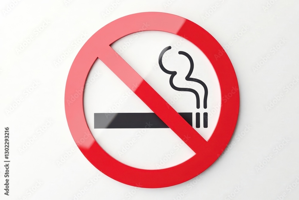 Red circle stop sign, no smoking symbol on white background , outdoor ...