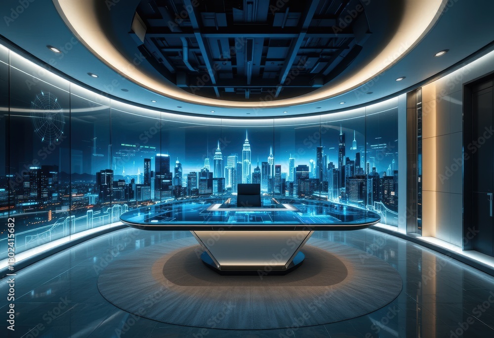 Ultra Modern Futuristic Office Interior Design with AI Powered Smart ...