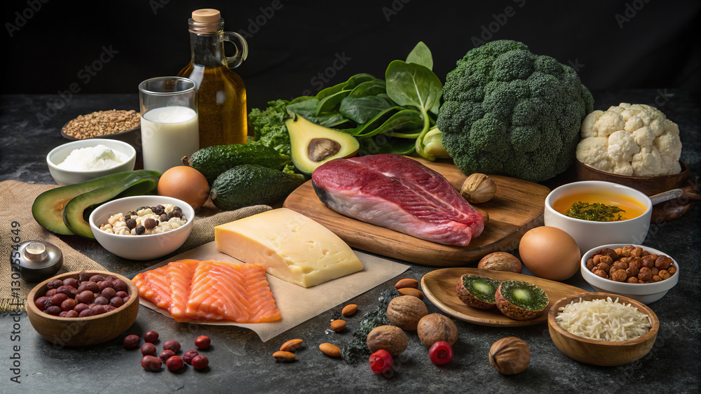 Atkins Diet: Meat, fish, eggs, cheese, butter, olive oil, avocado, nuts ...