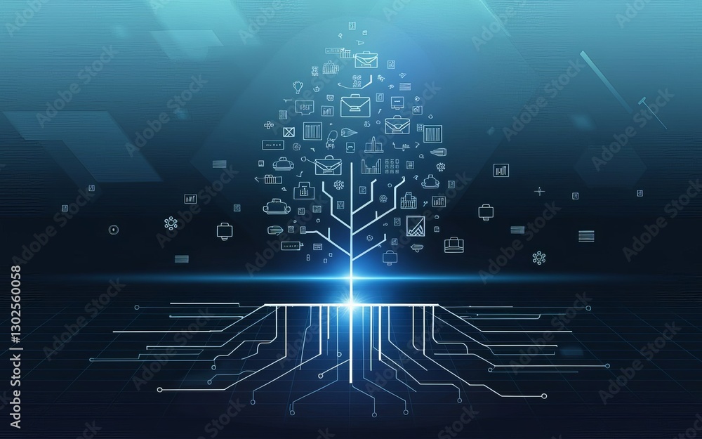 The Tree of Digital Growth: A stylized tree composed of various ...