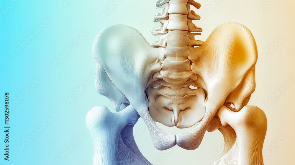 Detailed 3D Illustration of Human Hip Anatomy with Pelvis and Femur ...