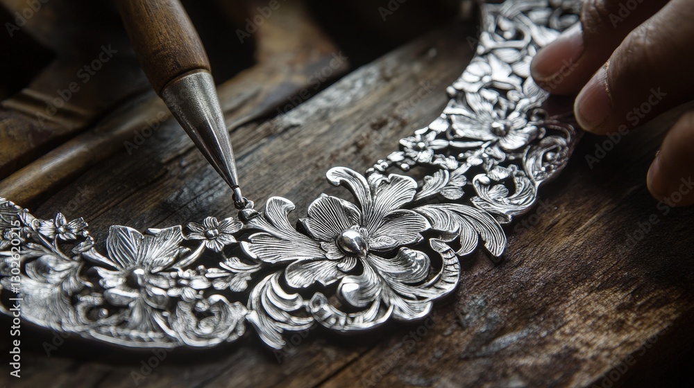 silversmith crafting jewelry by hand. Each piece is carefully shaped ...
