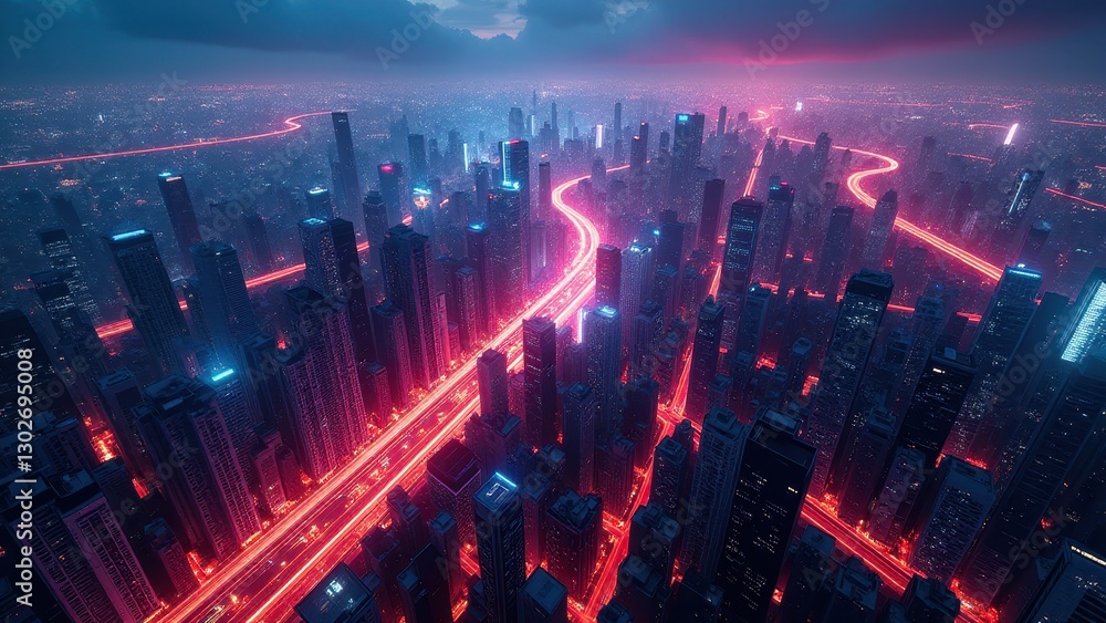 Time zone map, Neon city districts glowing based on world time zones ...