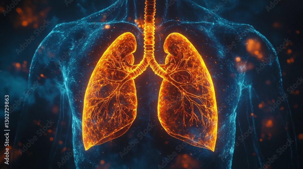 Detailed Illustration of the Human Respiratory System Anatomy ...