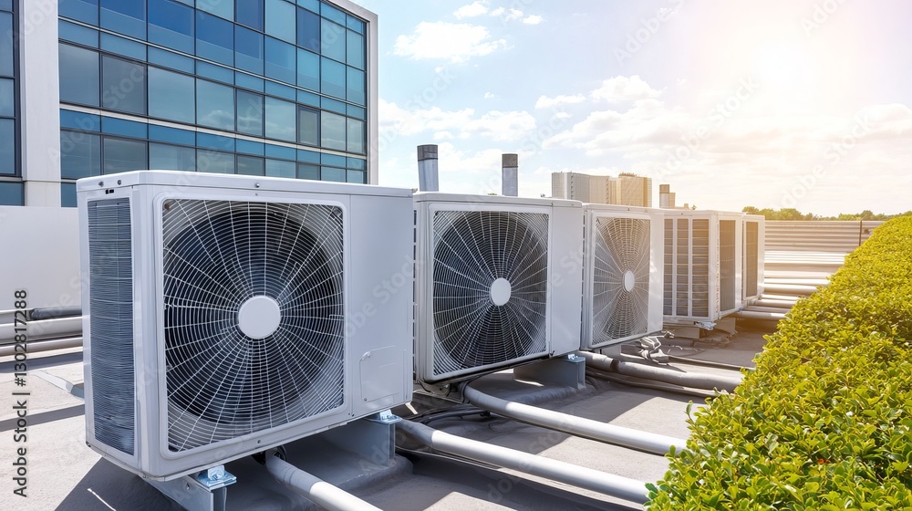 The outdoor units of a commercial air conditioning and ventilation ...