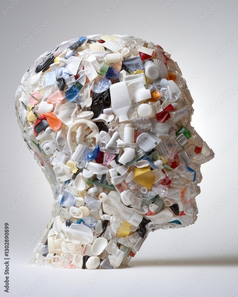 Innovative Sculpture of Human Head Using Recycled Plastic Waste for ...