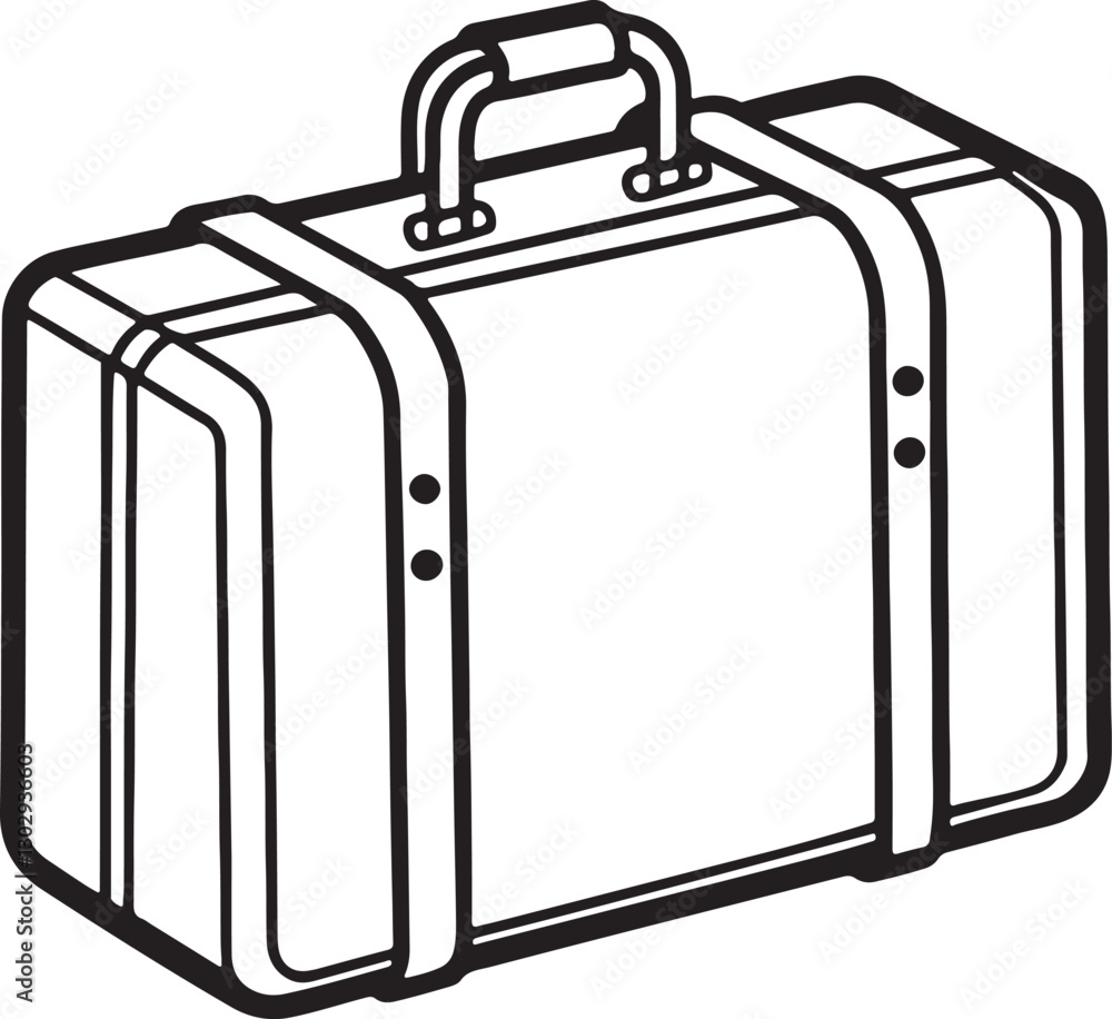 baggage line art, black outline, vector and illustration, coloring book ...