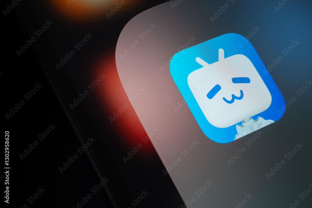 Dhaka, Bangladesh- 02 March 2025: A close up of an iPad screen displaying the bilibili app ...