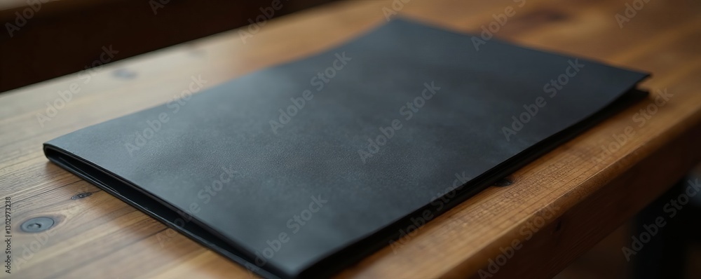 Foto de Stock Simple and sleek modern paper table card in black with ...