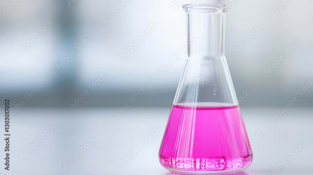 Laboratory Titration concept. Glass Burette with Pink Liquid for ...