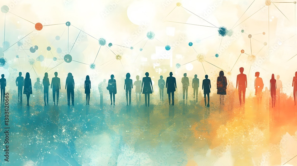 A modern yet whimsical bohemian flat illustration background for ...