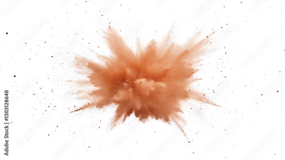 Vibrant rainbow-colored powder explosion isolated on a crisp white ...