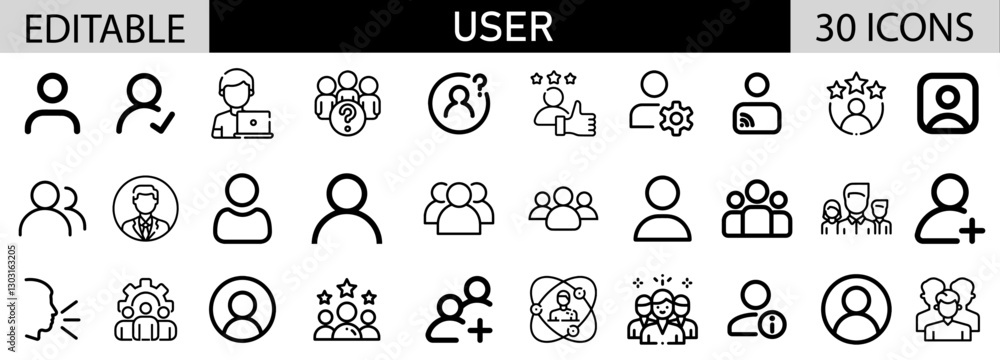 Vetor User, Profile, People icon pack design in adobe illustrator I ...