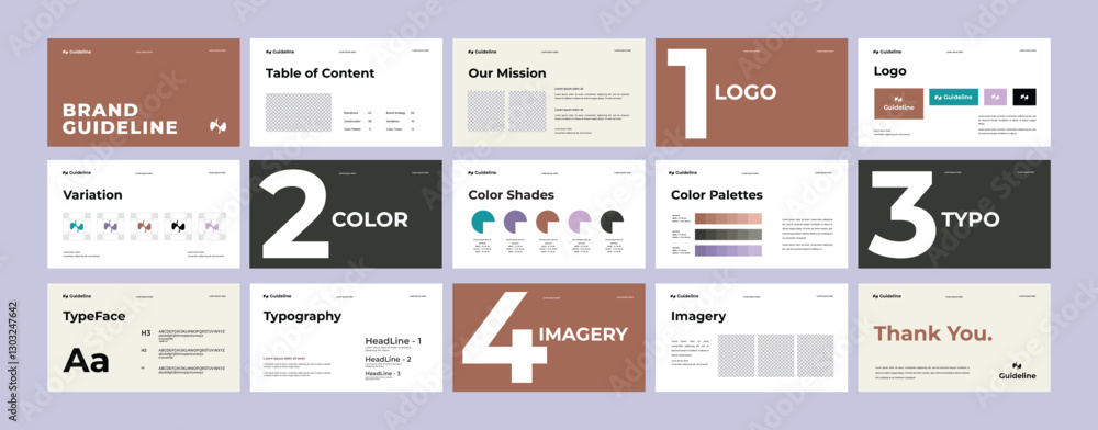 Complete Brand Identity Guidelines Template, Professional Logo ...