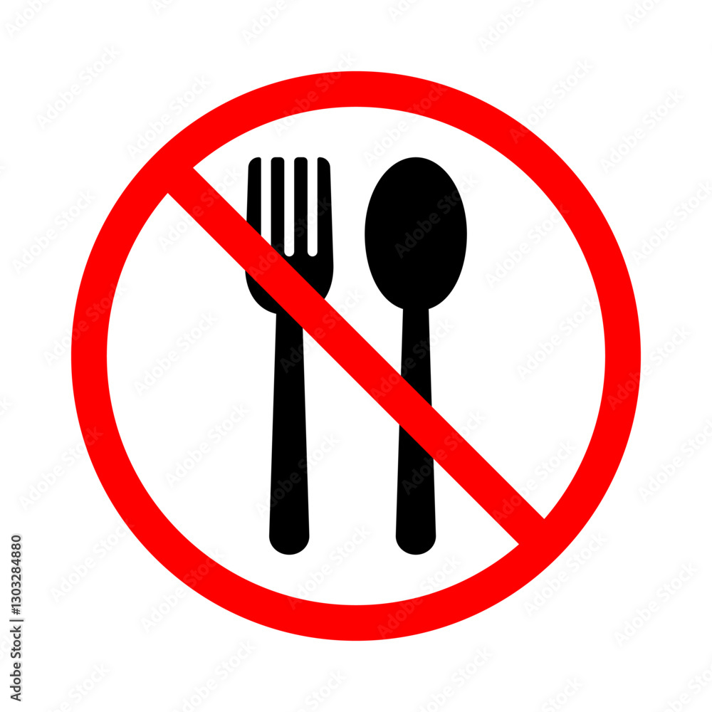 Fasting icon, no food, no eating sign and symbol design Stock Vector ...