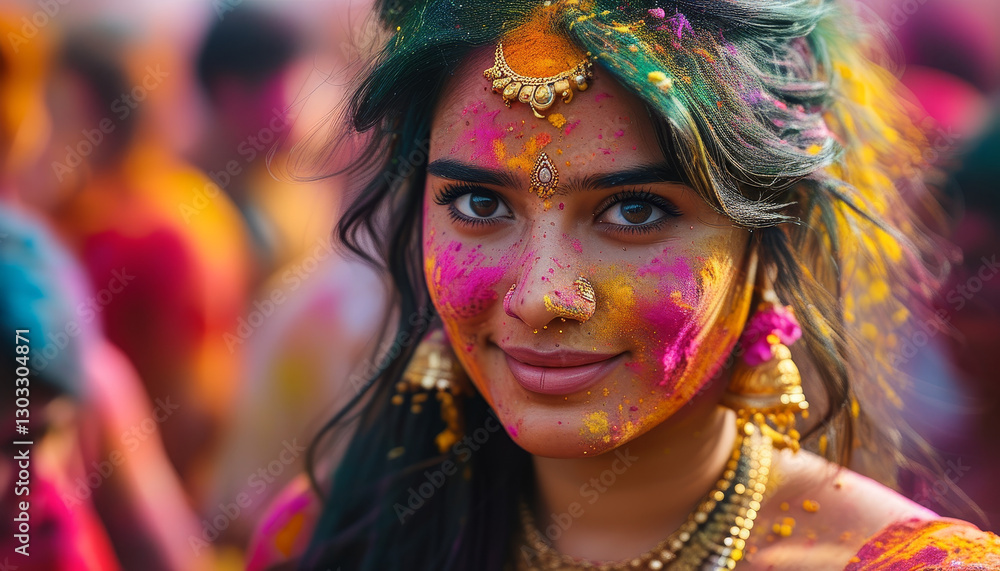 Holi Festival of Colours Animal Concept, Holi festival beautiful woman ...
