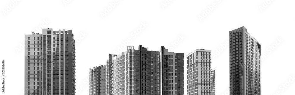 Architecture featuring modern high-rise residential buildings in an ...
