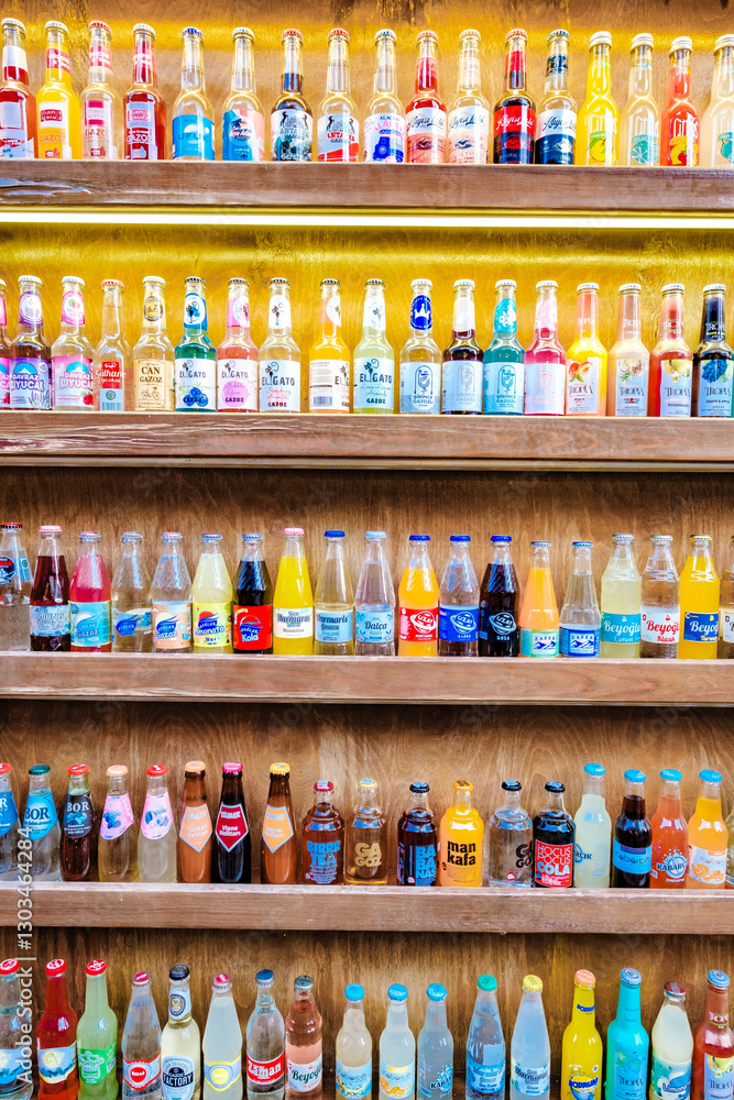 Istanbul, Turkey - february 14, 2025: various carbonated sweet drinks ...