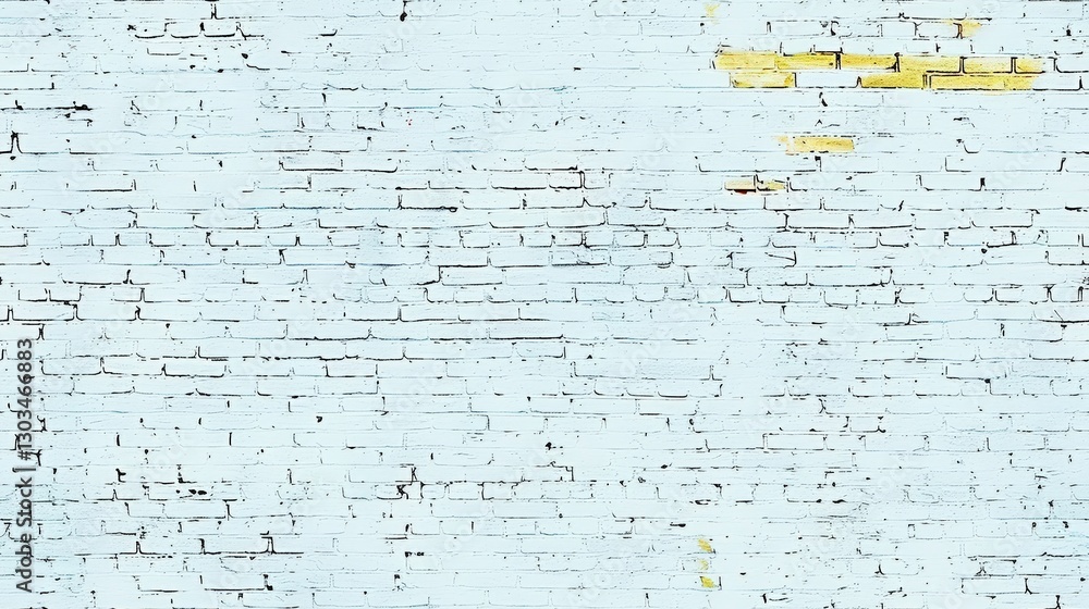 The white and gold painted brick wall showcases a mix of textures with ...
