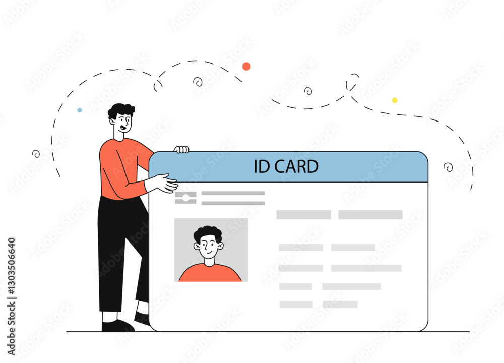 Man with ID card. Young guy with huge documents. Teenager with driver ...