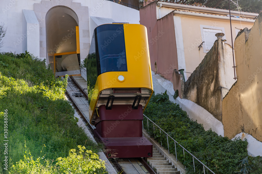 Graca Funicular. A modern cable car recently opened. A free lift to ...