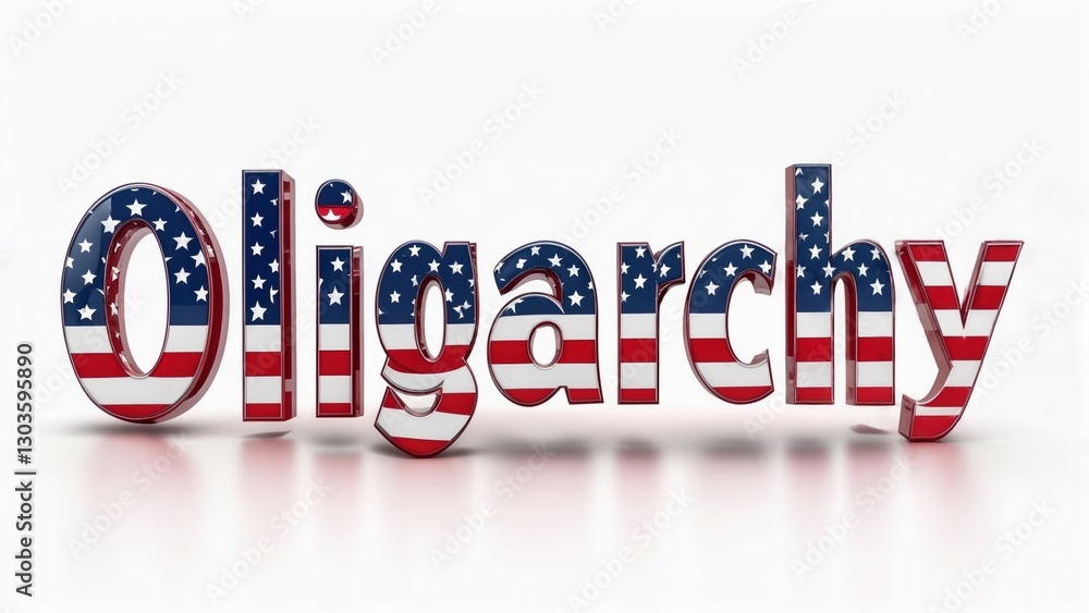Oligarchy text displayed with American flag colors in 3D format Stock ...