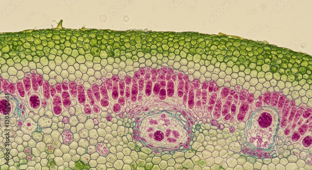 Analyzing Plant Cell Structure Under Microscope High Magnification ...