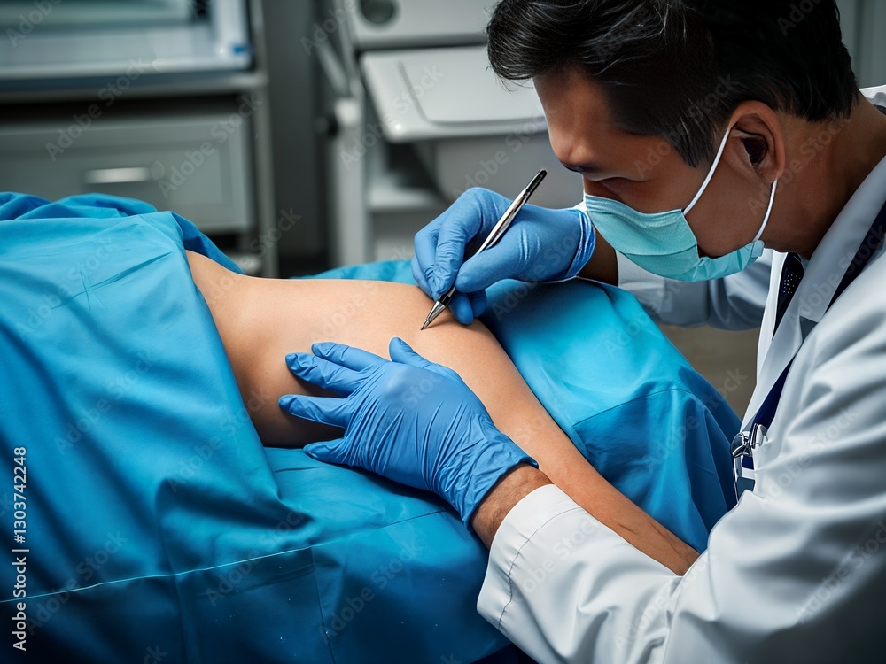 Medical expert performing cosmetic surgery procedure professional ...