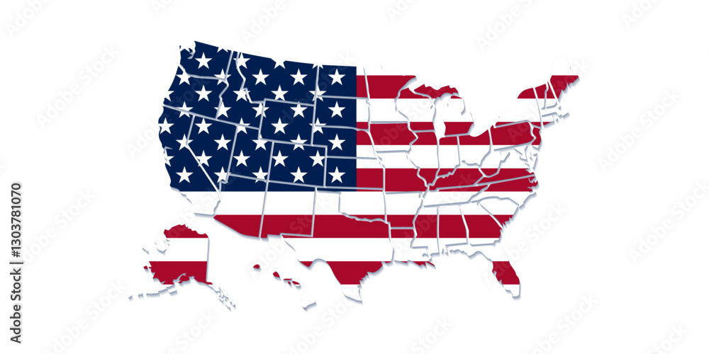 Detailed United States Map, Political and Road Map with Borders ...