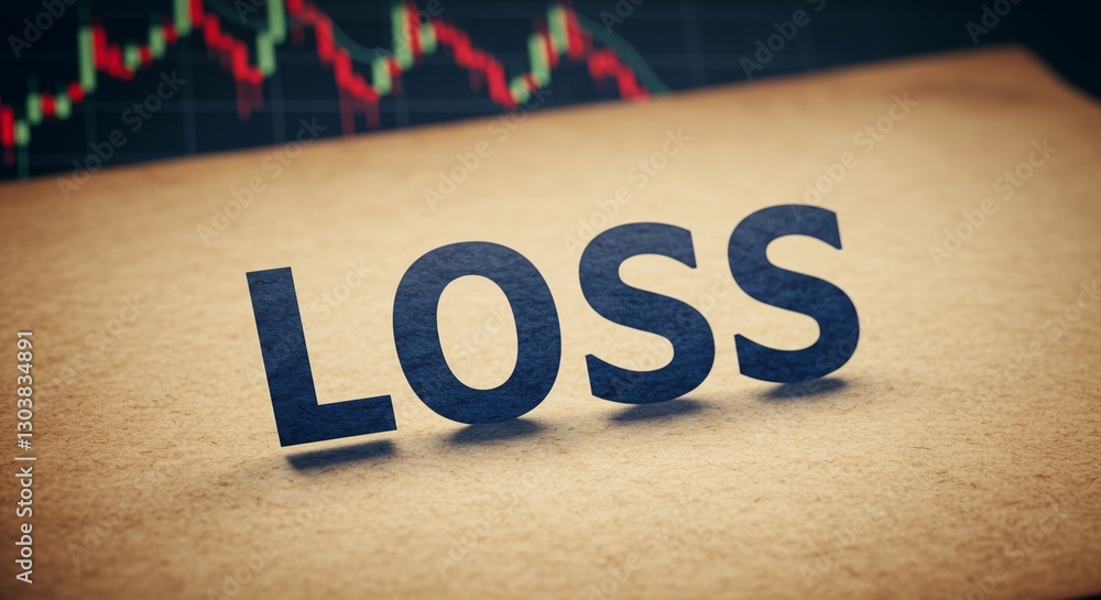 Financial Loss Concept: Declining Stock Market Graph with Fading Text ...