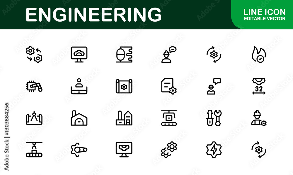 Engineering and Mechanical Icons. Comprehensive Collection for ...