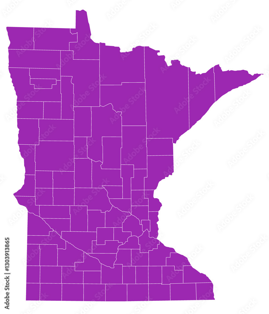 Minnesota administrative map. counties map of Minnesota, blank Map ...